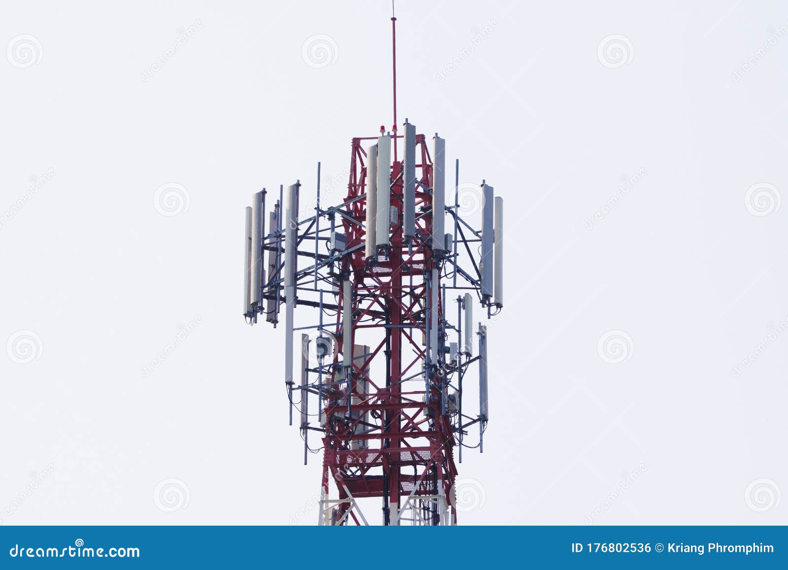 Telecommunication Tower of 4G and 5G Cellular. Base Station or Base ...