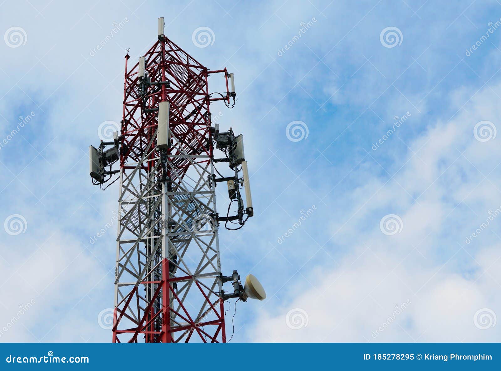 Telecommunication Tower of 4G and 5G Cellular. Base Station or Base ...