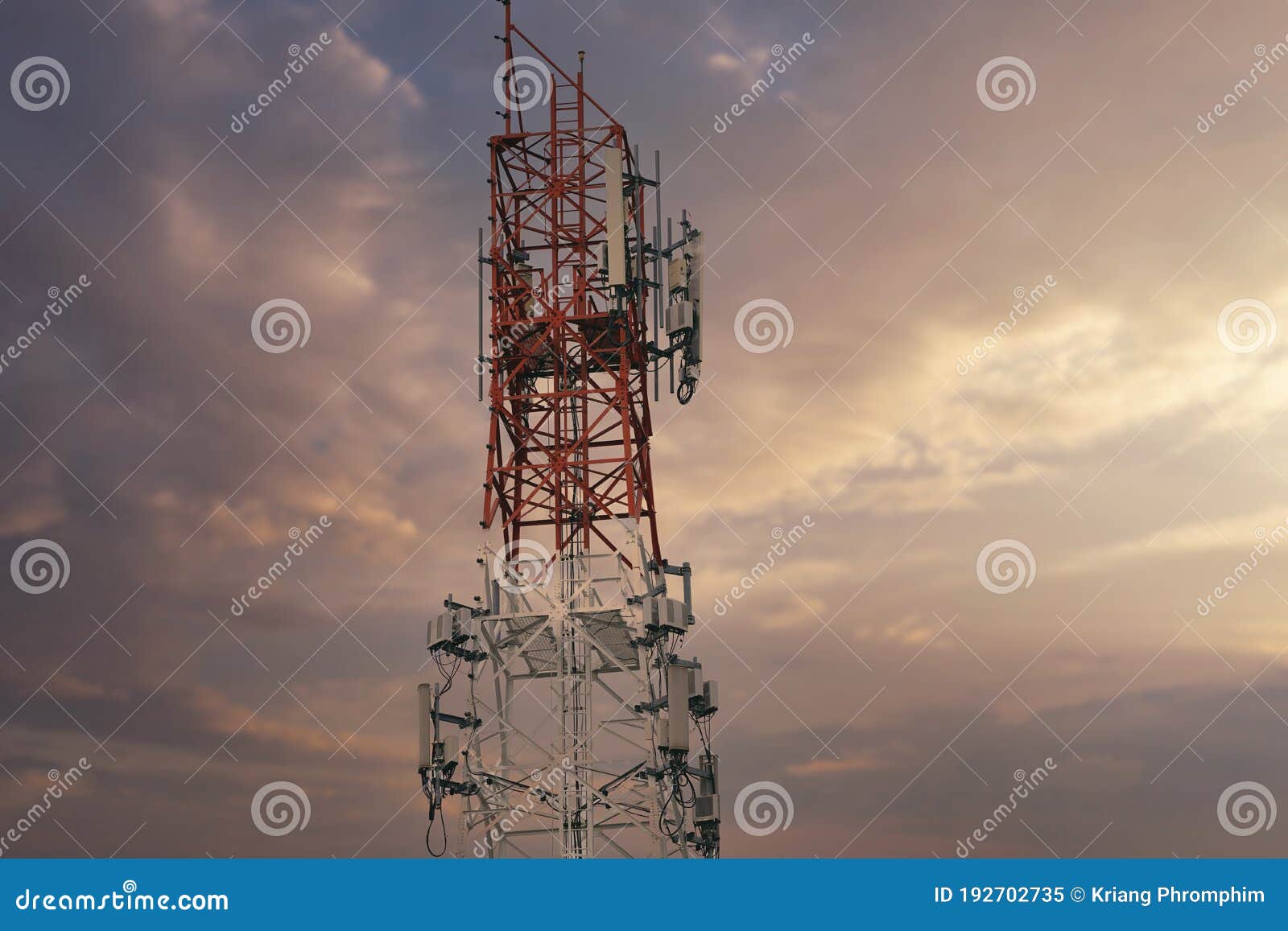 Telecommunication Tower 4G and 5G. Macro Base Station or Base ...