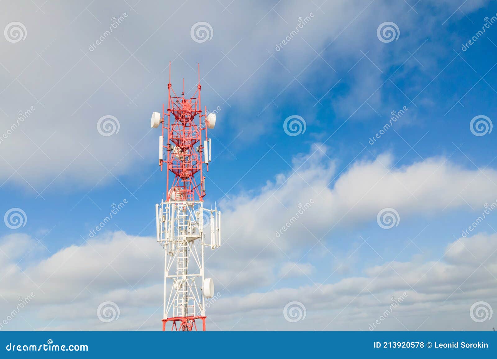 Telecommunication Tower 5G, Wireless Antenna Connection System Stock ...