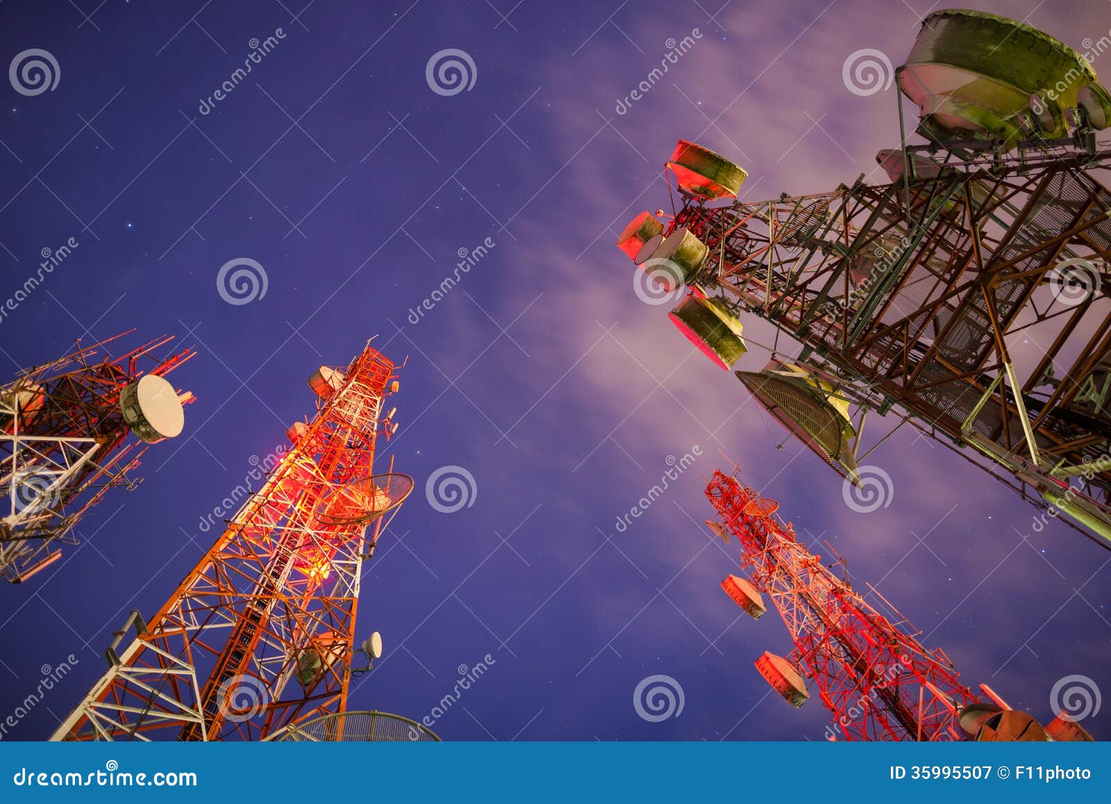 Telecommunication tower stock image. Image of receiver - 35995507