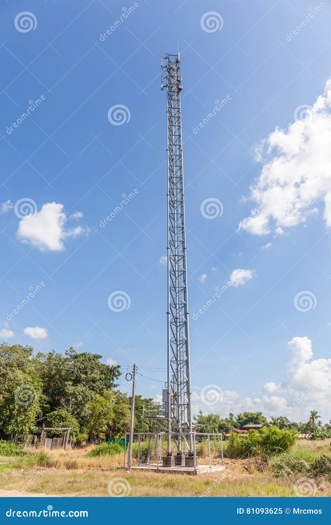 Telecommunication Tower Located in Countryside, Communicatio Stock ...