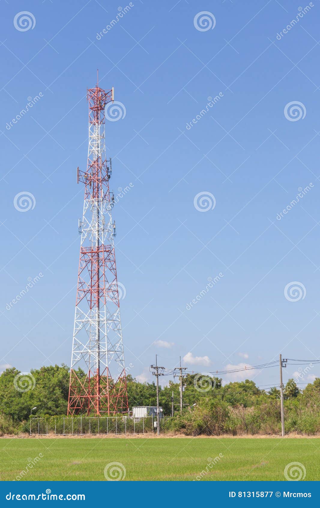 Telecommunication Tower Located in Countryside, Communicatio Stock ...