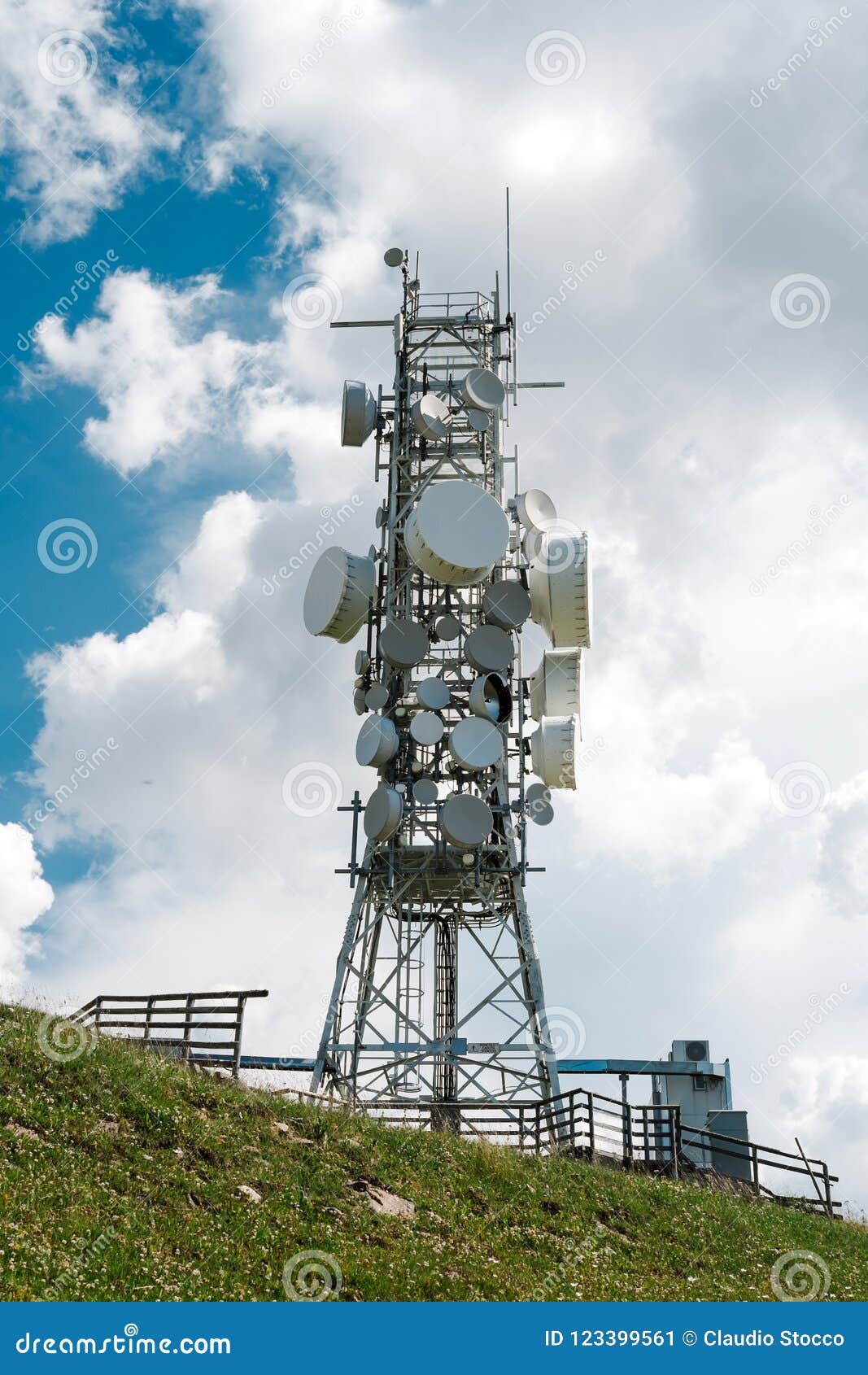 Telecommunication Tower with Many Antennas and Repeaters Stock Image ...