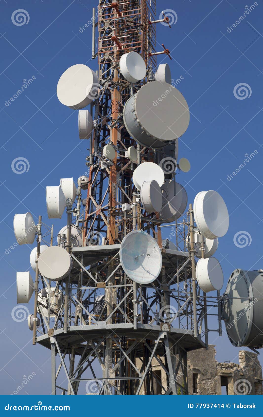 Telecommunication Tower, Mast Stock Photo - Image of receiver, tower ...