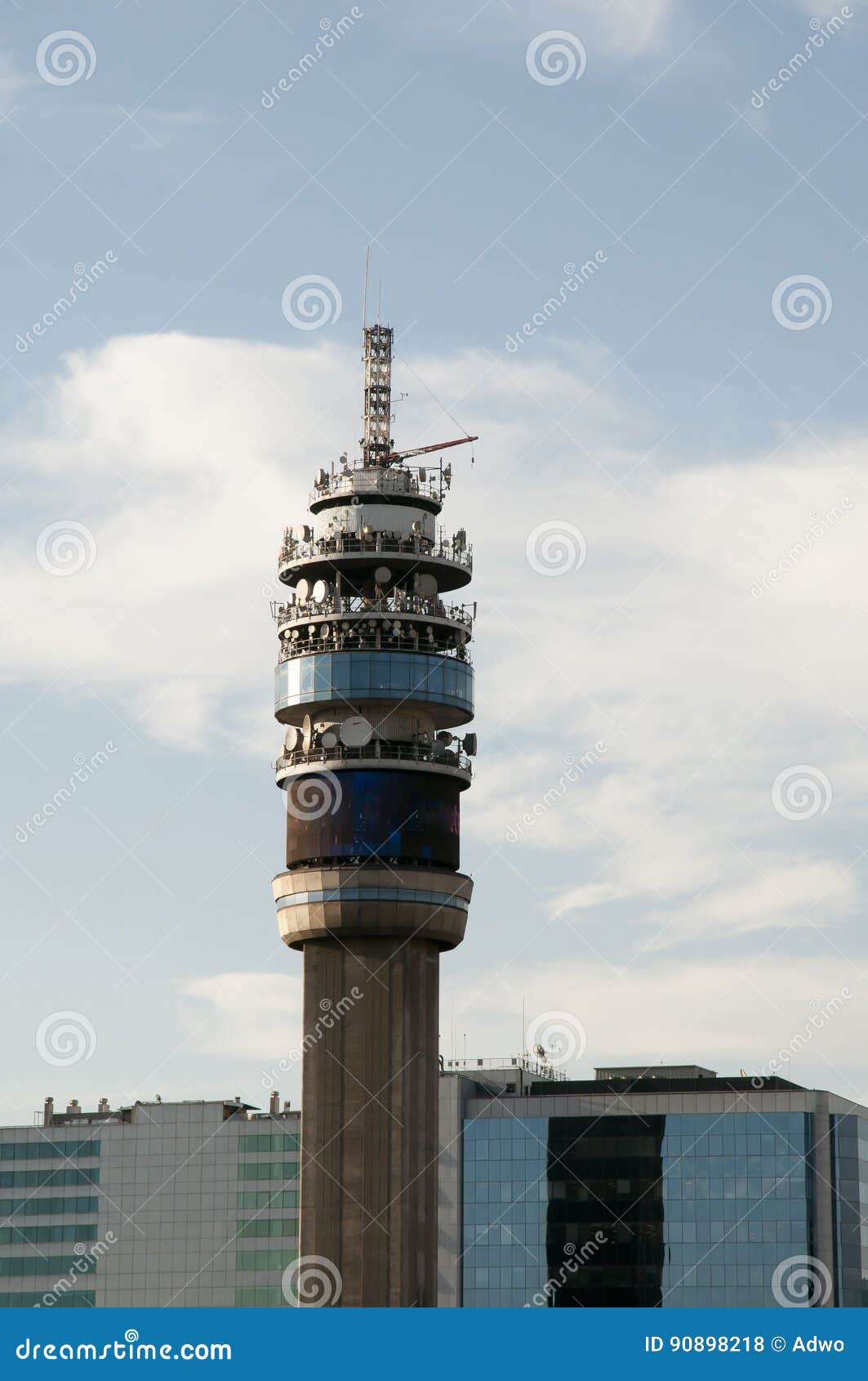 Telecommunication Tower - Santiago - Chile Stock Photo - Image of torre ...