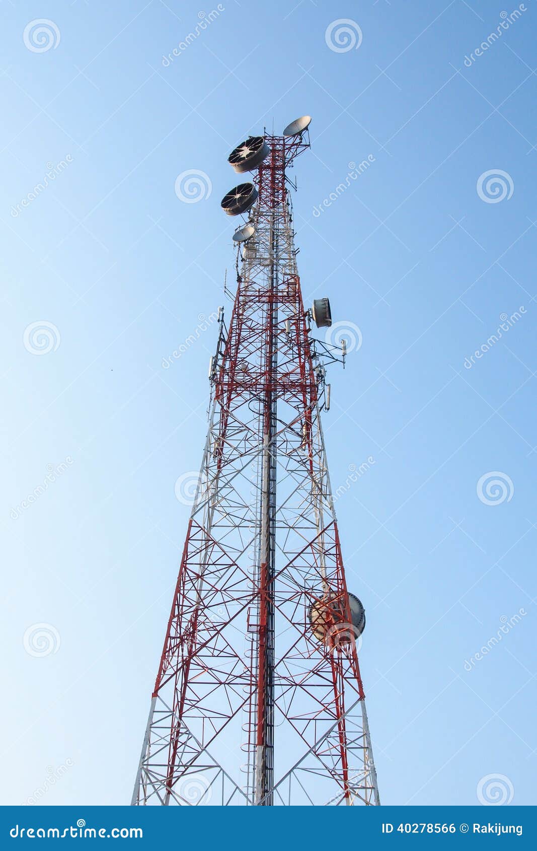 Telecommunication Tower with a Sunlight. Stock Photo - Image of phone ...