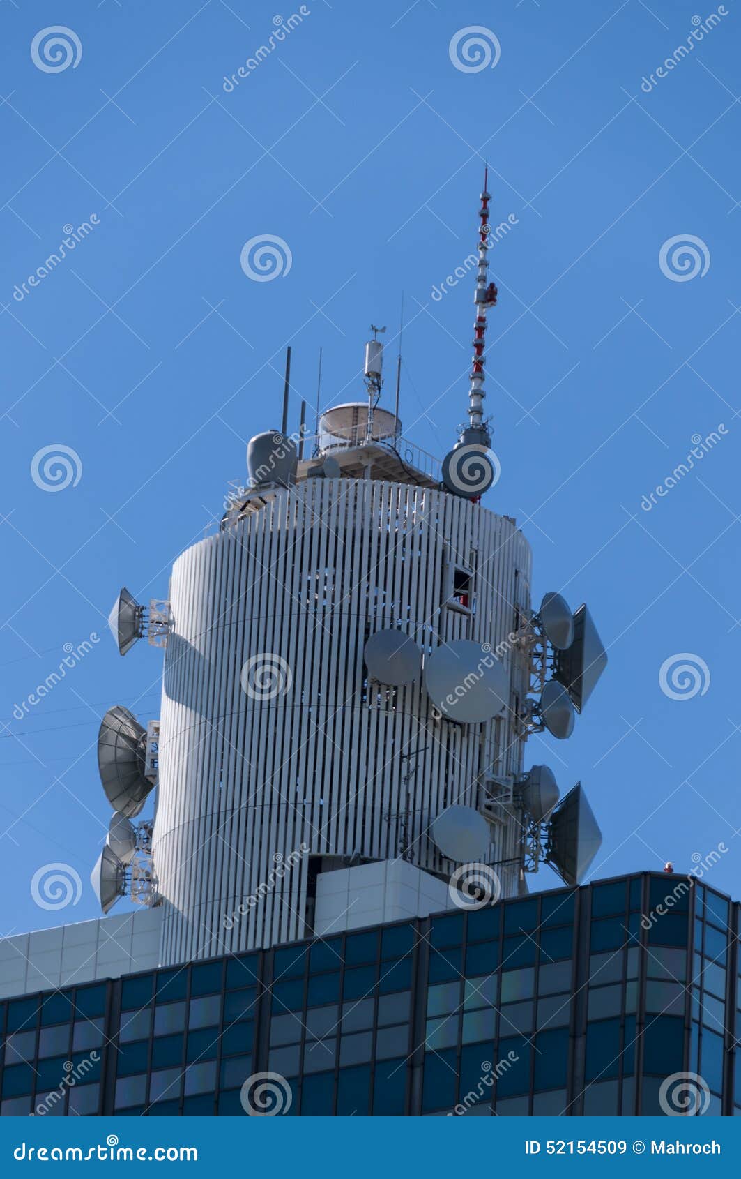 Telecommunication Tower at the Top of Administrative Building Stock ...