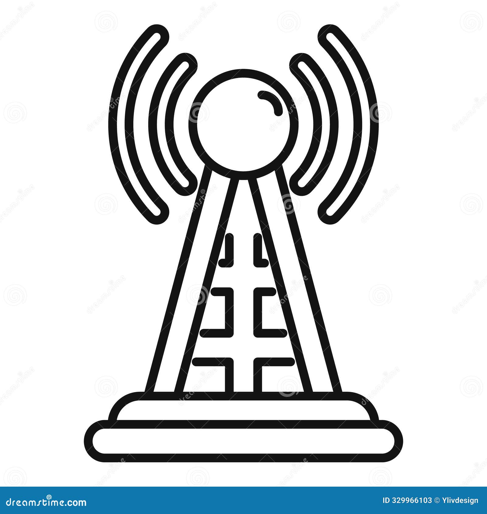 Telecommunication Tower Transmitting Radio Waves Icon Stock ...