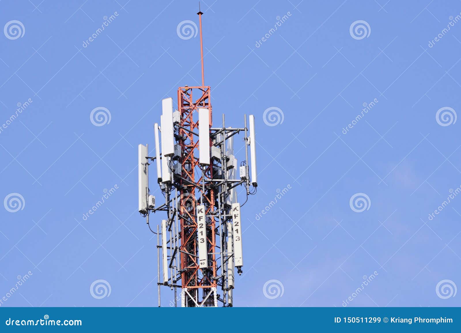 Telecommunication Tower. Wireless Communication Antenna Transmitter ...