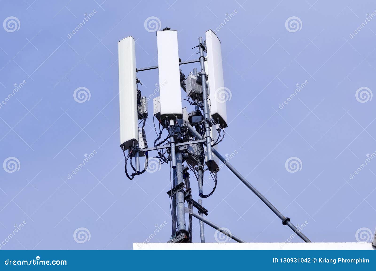 Telecommunication Tower. Wireless Communication Antenna Transmitter ...