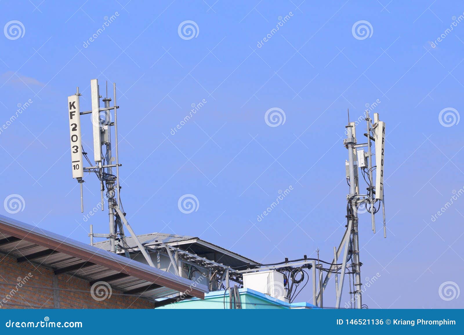 Telecommunication Tower. Wireless Communication Antenna Transmitter ...