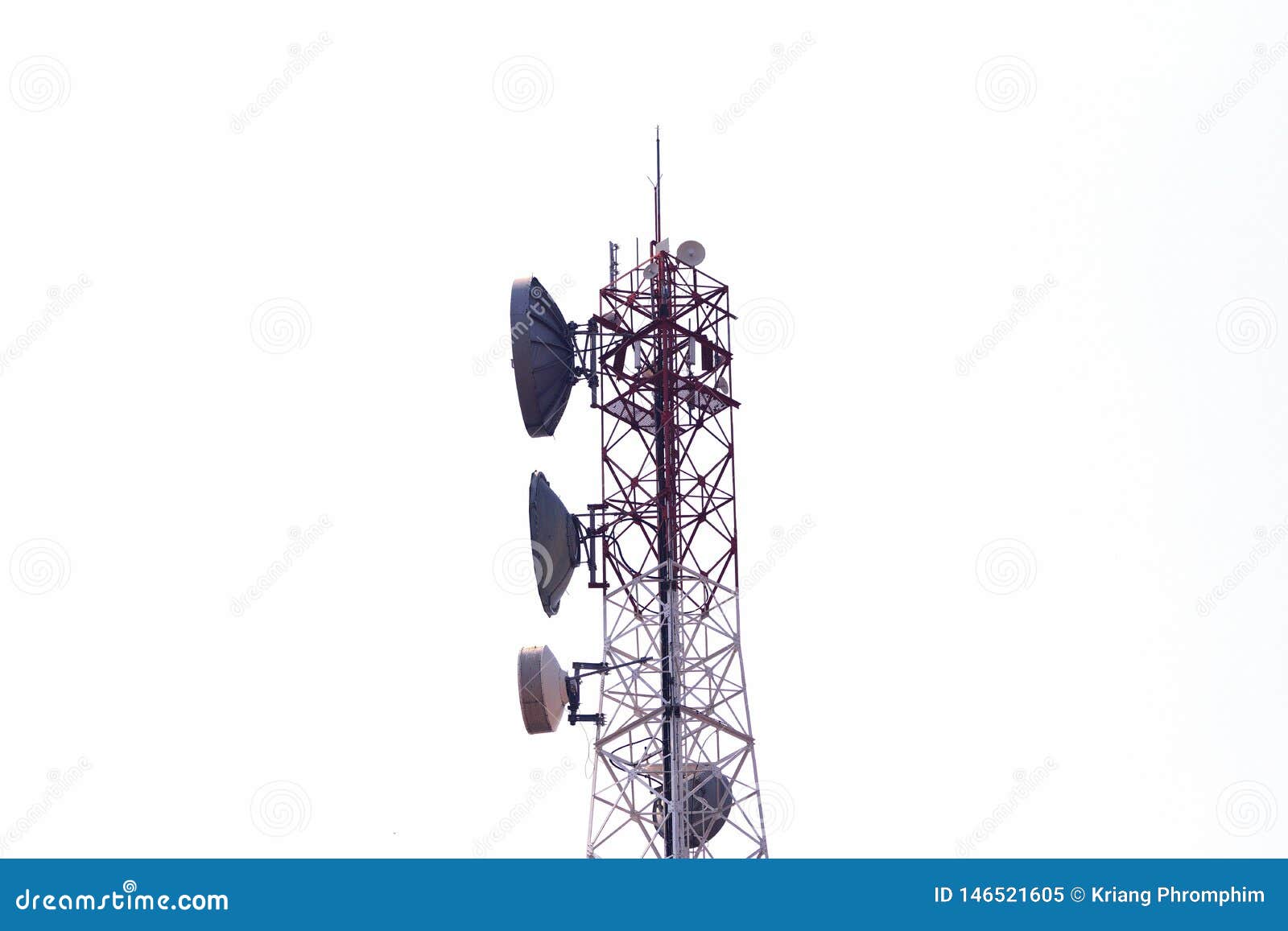 Telecommunication Tower. Wireless Communication Antenna Transmitter ...