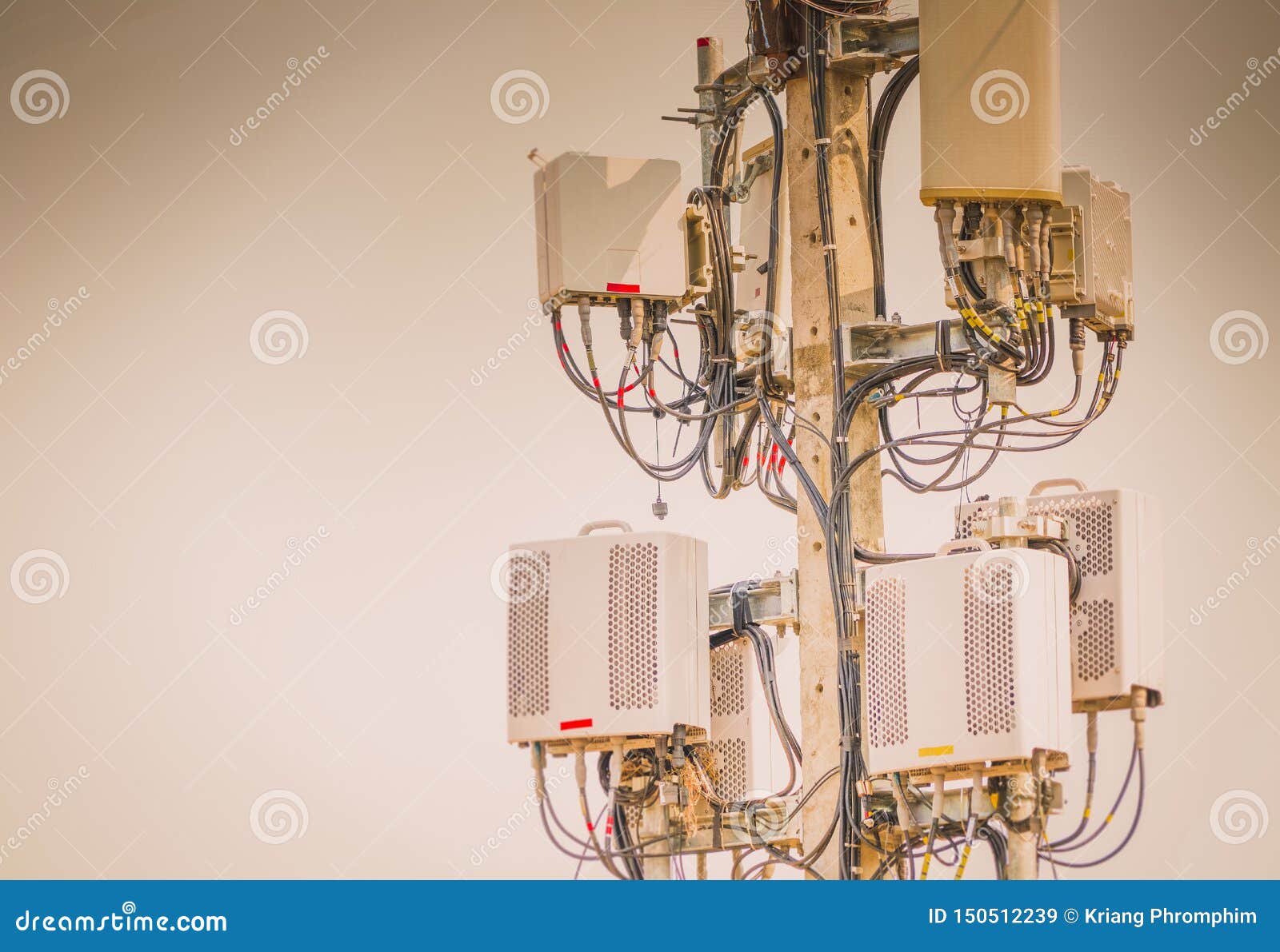 Telecommunication Tower. Wireless Communication Antenna Transmitter ...