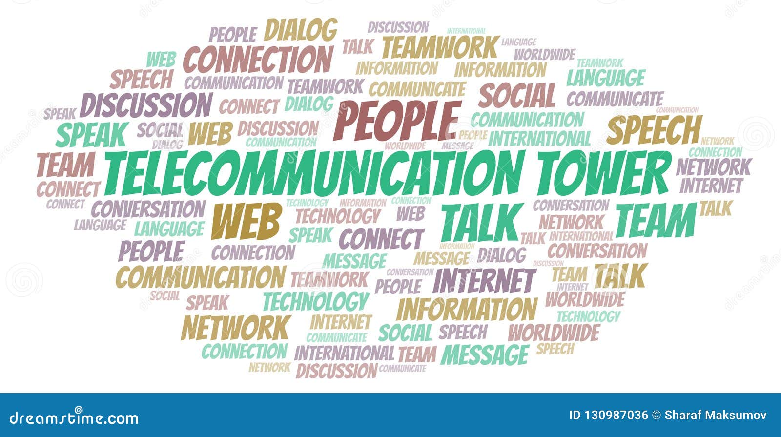 Telecommunication Tower Word Cloud. Stock Illustration - Illustration ...