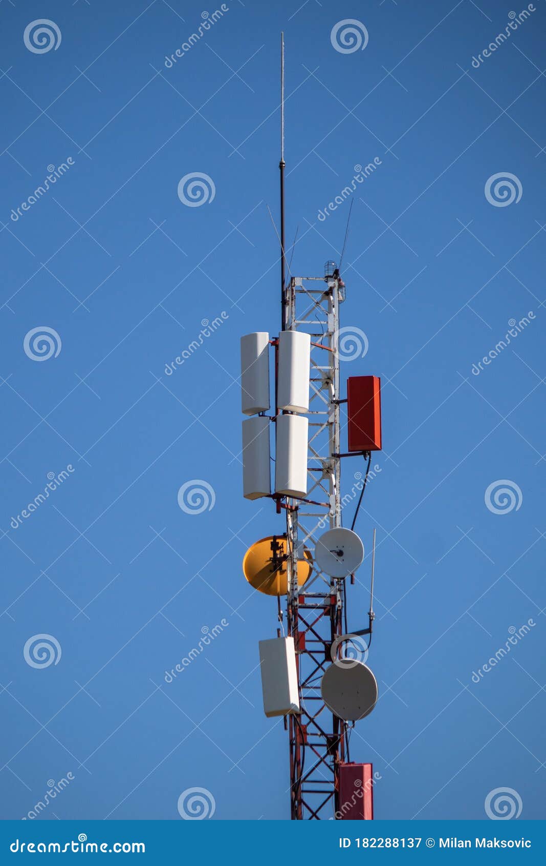 Telecommunication Towers with TV Antennas Stock Image - Image of metal ...