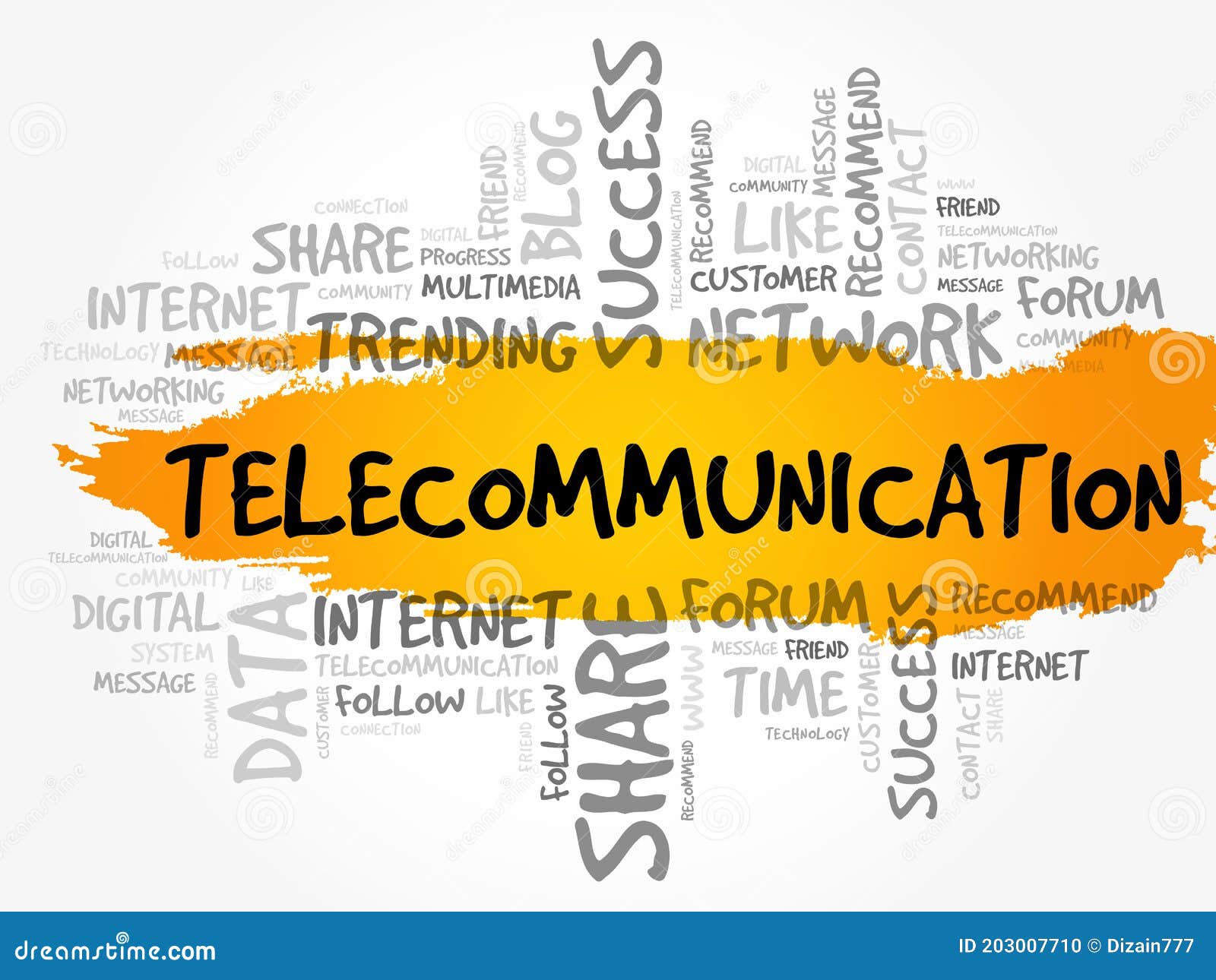 Telecommunication Word Cloud Stock Illustration - Illustration of ...