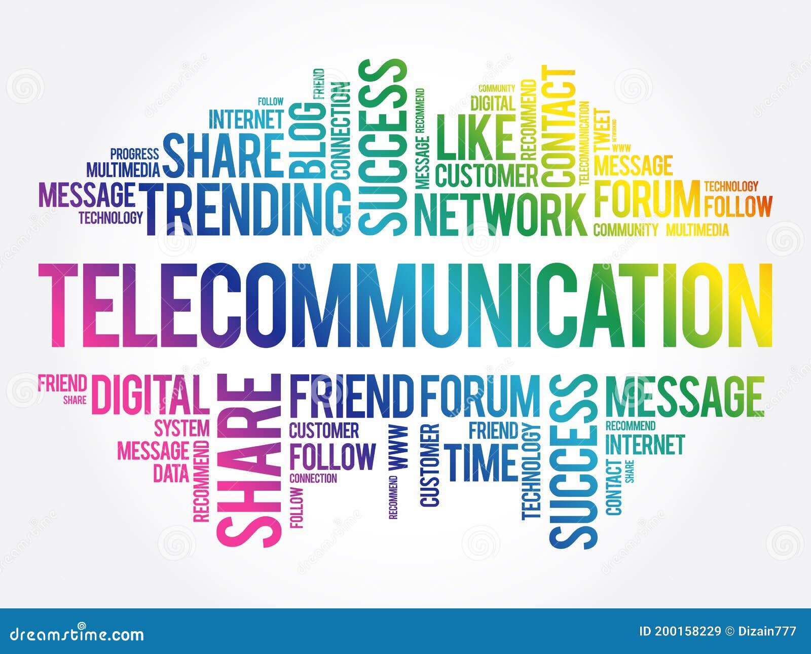 Telecommunication Word Cloud Technology Stock Illustration ...