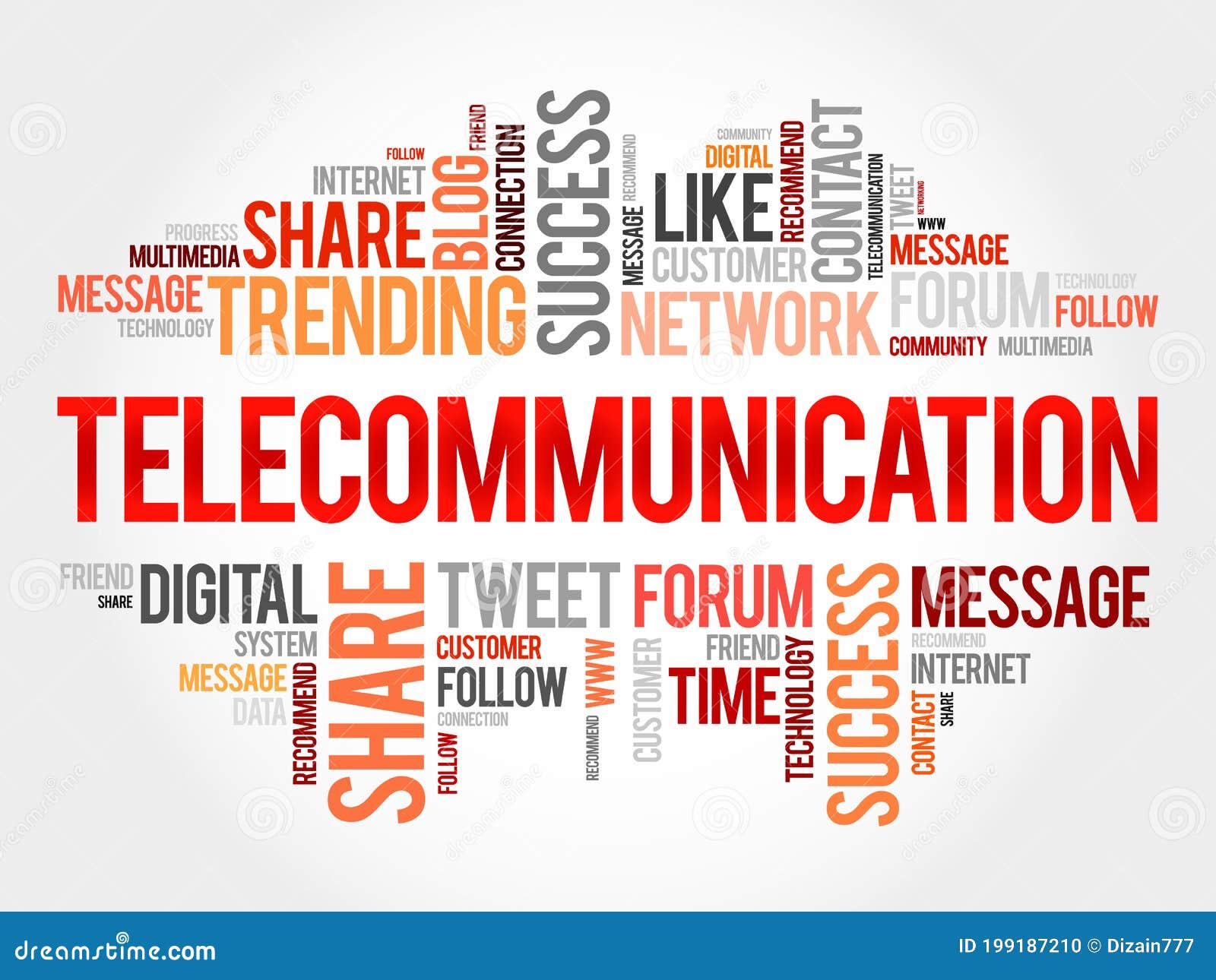 Telecommunication Word Cloud Stock Illustration - Illustration of smart ...
