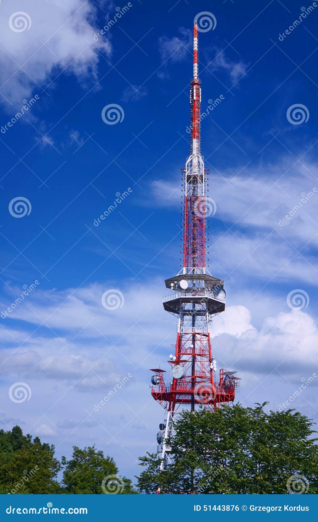 Telecommunications Antenna Tower Stock Photo - Image of vertical, tower ...