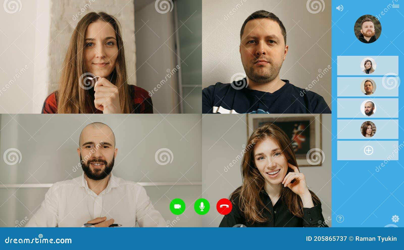 Telecommunications Application during Video Chat on Which Colleagues ...