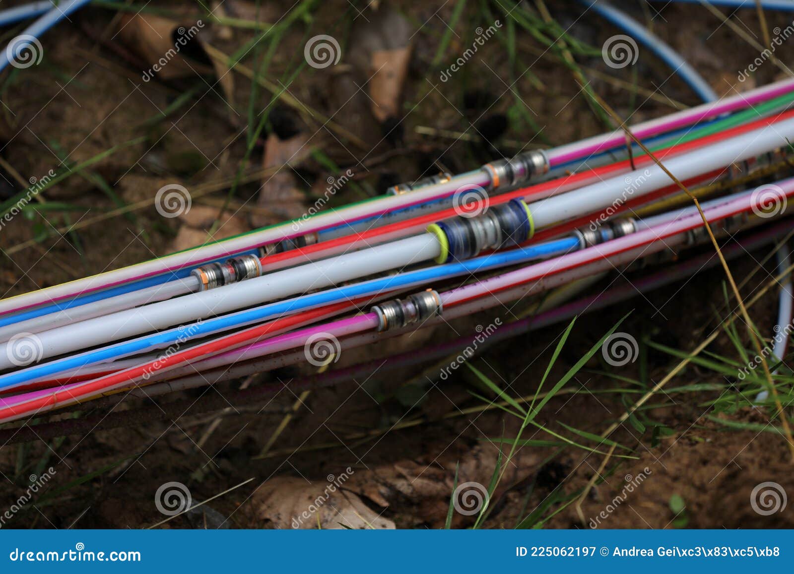 Telecommunications Cable Harness Laid in the Ground Stock Image - Image ...