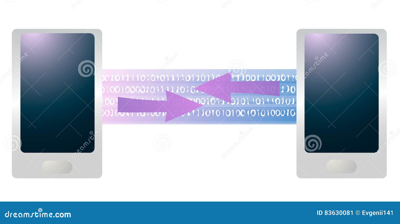 Telecommunications. Data Transfer To Mobile Phone Stock Illustration ...