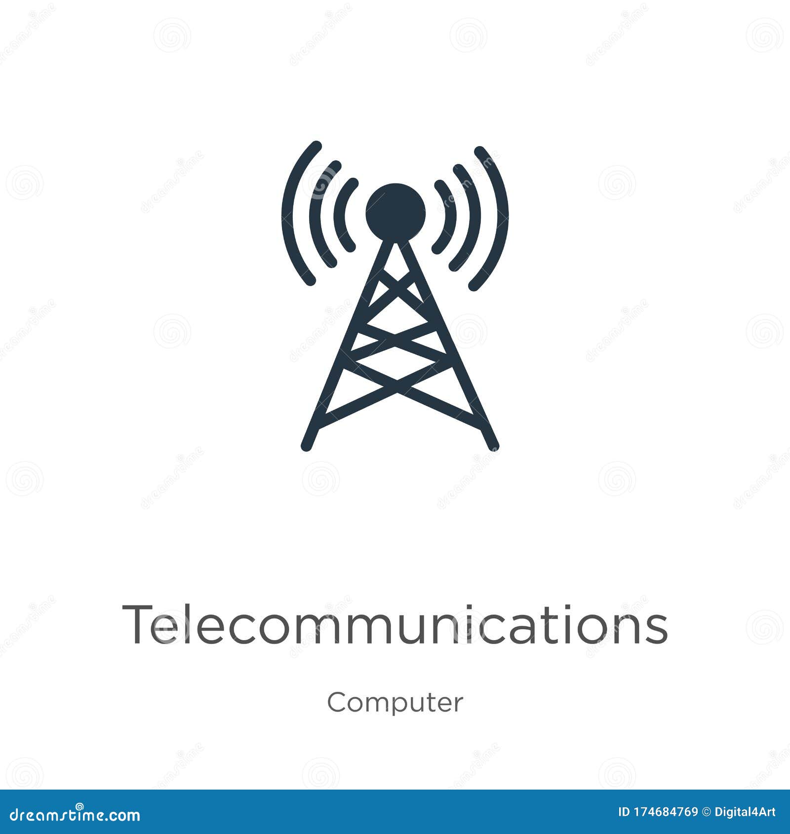 Telecommunications Icon Vector. Trendy Flat Telecommunications Icon ...
