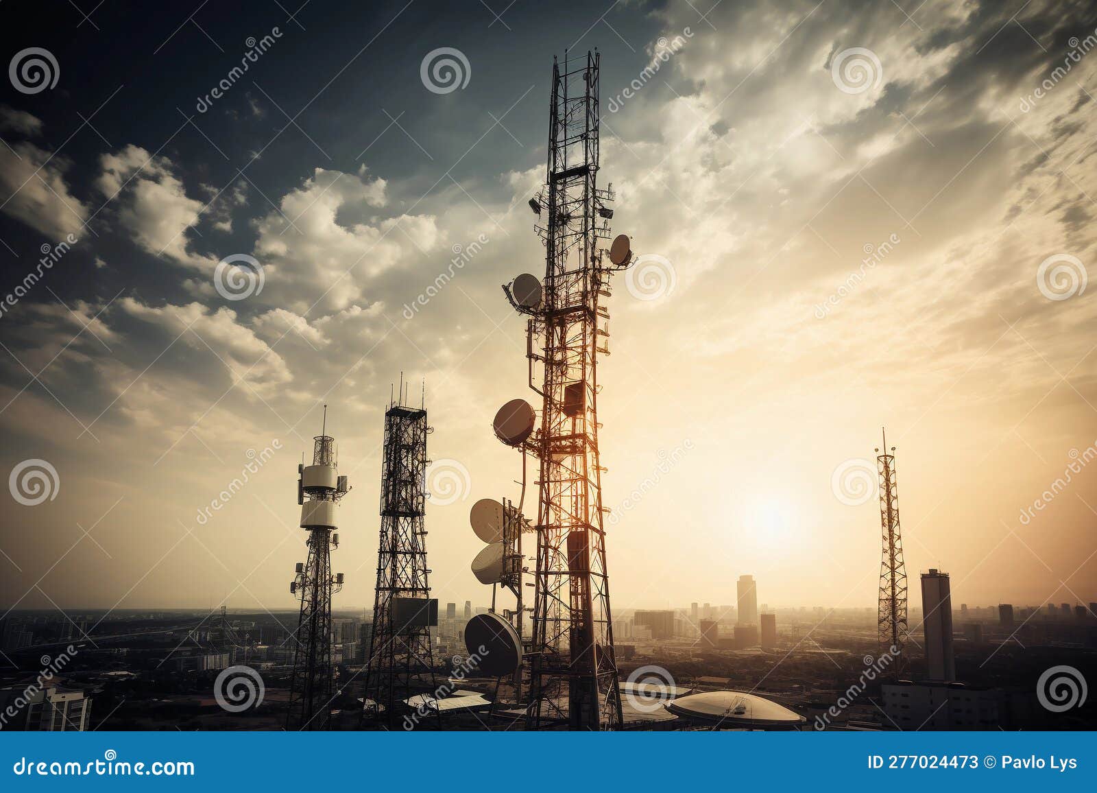 Telecommunications Industry. AI Generated Stock Image - Image of tower, connection: 277024473