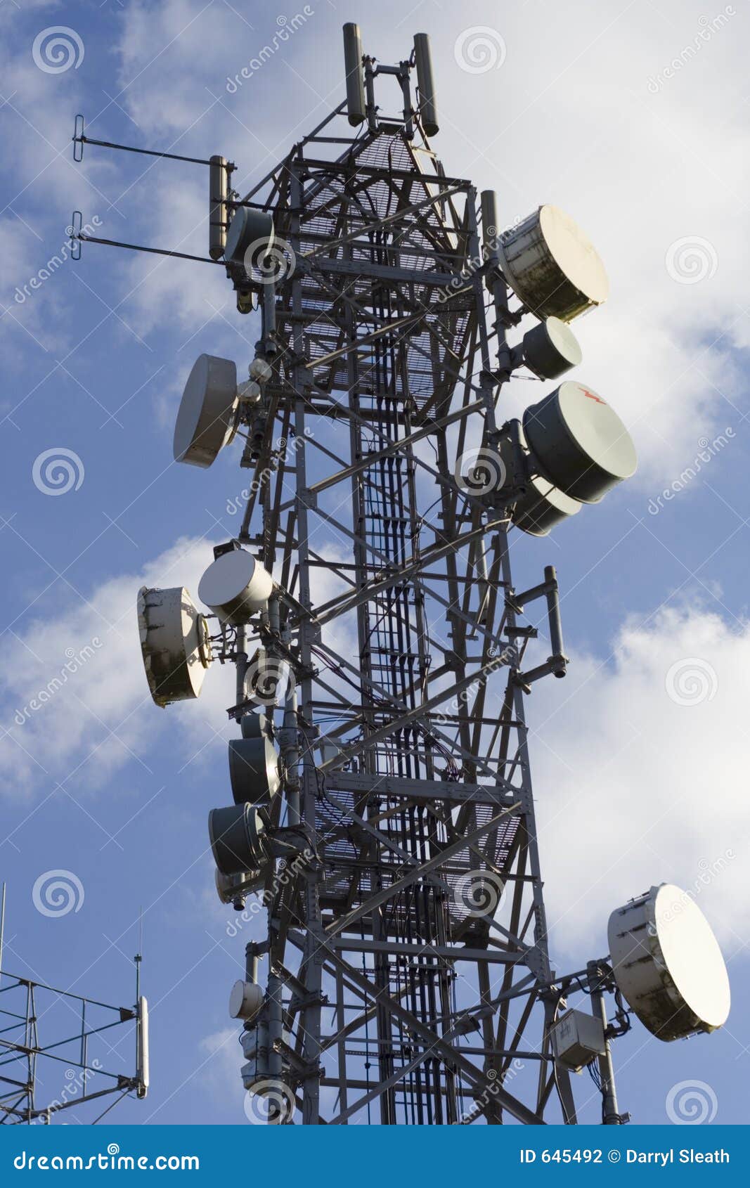 Telecommunications mast stock photo. Image of antenna, dish - 645492