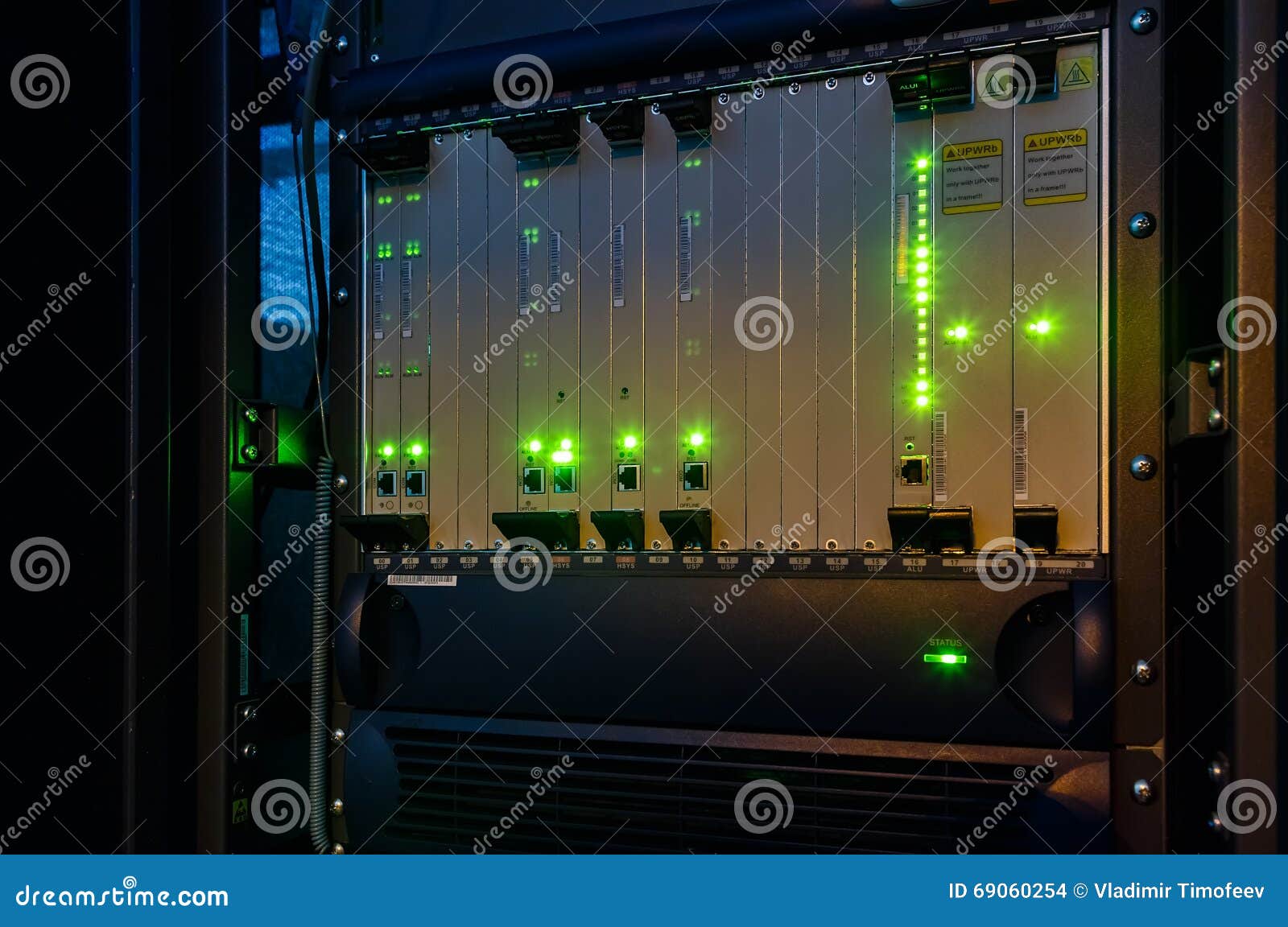 Telecommunications Rack With Patch Panel And Telephone Distribution ...