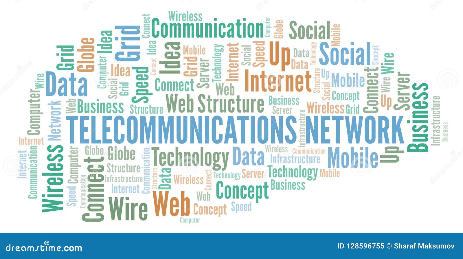Telecommunications Network Word Cloud. Stock Illustration ...