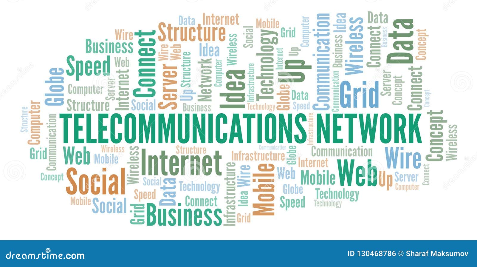 Telecommunications Network Word Cloud. Stock Illustration ...