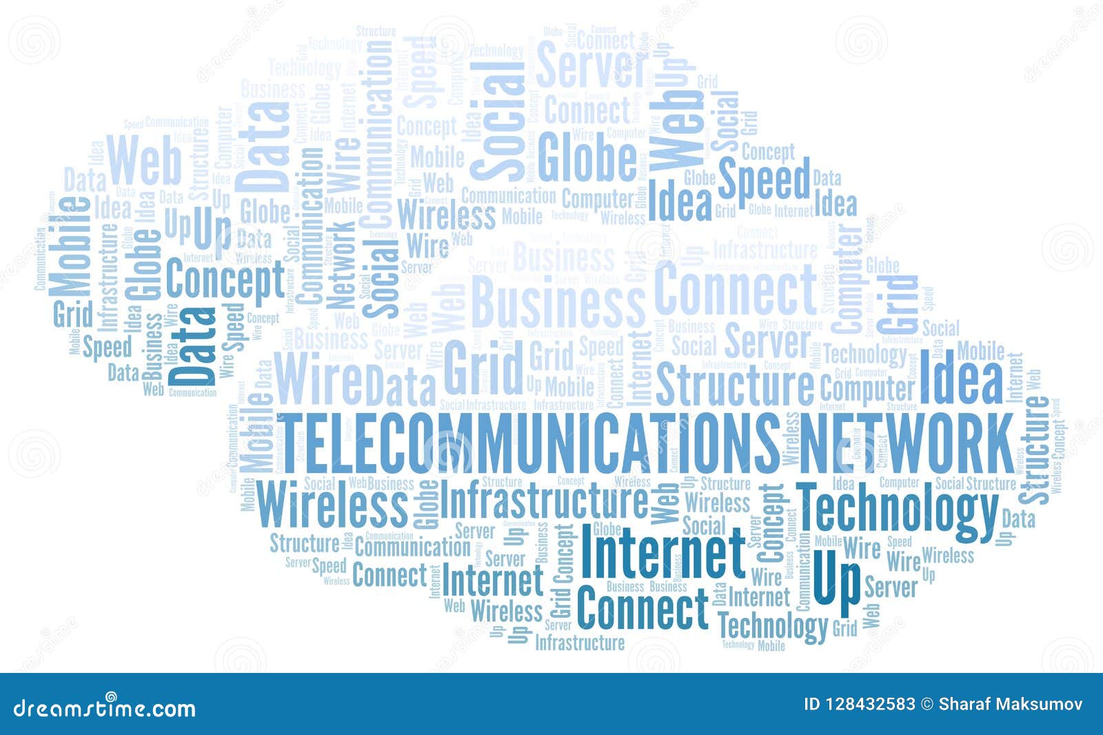 Telecommunications Network Word Cloud. Stock Illustration ...