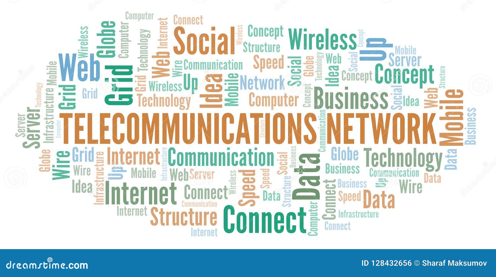Telecommunications Network Word Cloud. Stock Illustration ...