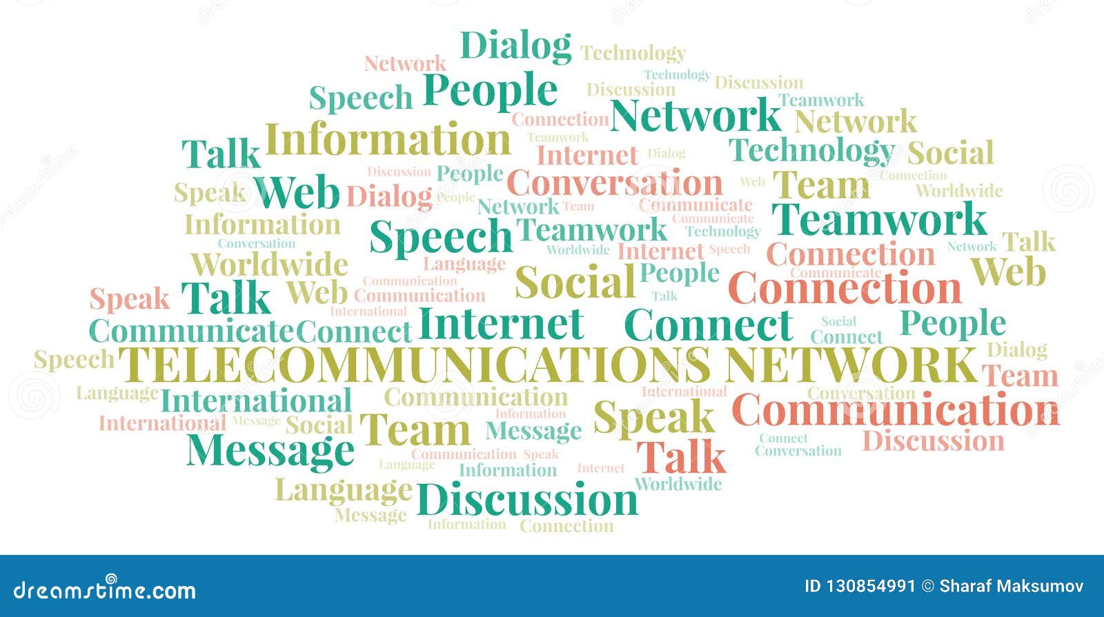Telecommunications Network Word Cloud. Stock Illustration ...
