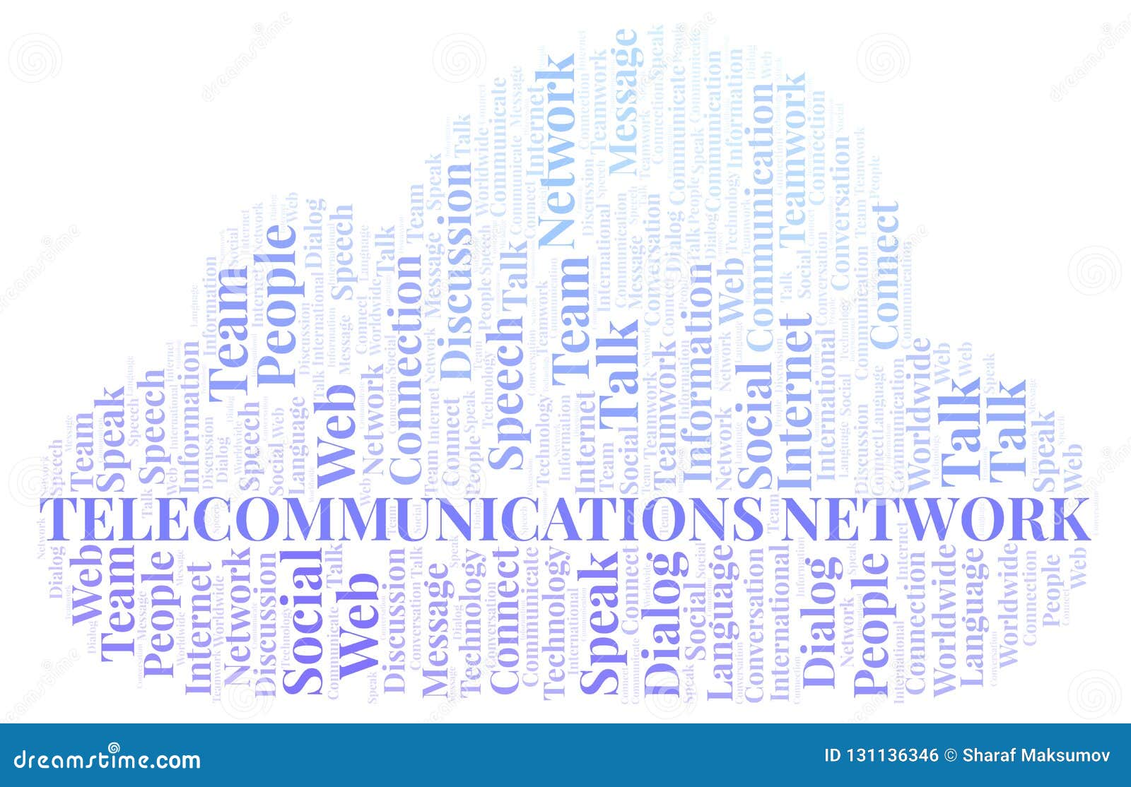 Telecommunications Network Word Cloud. Stock Illustration ...