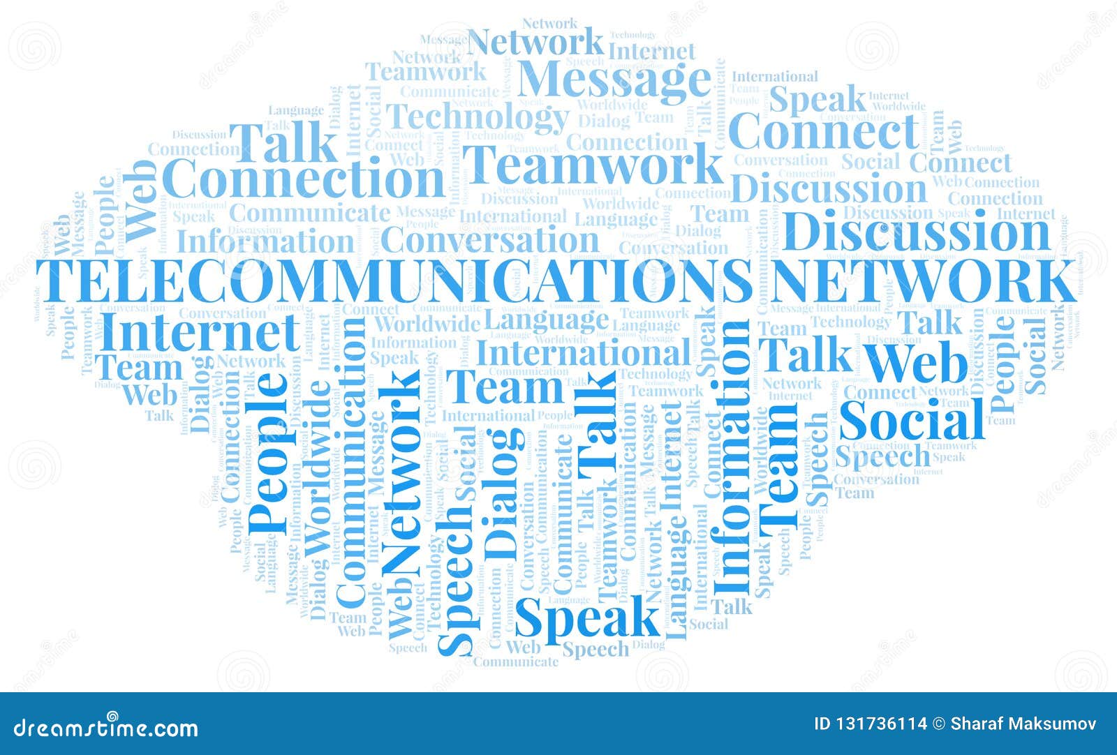 Telecommunications Network Word Cloud. Wordcloud Made with Text only ...