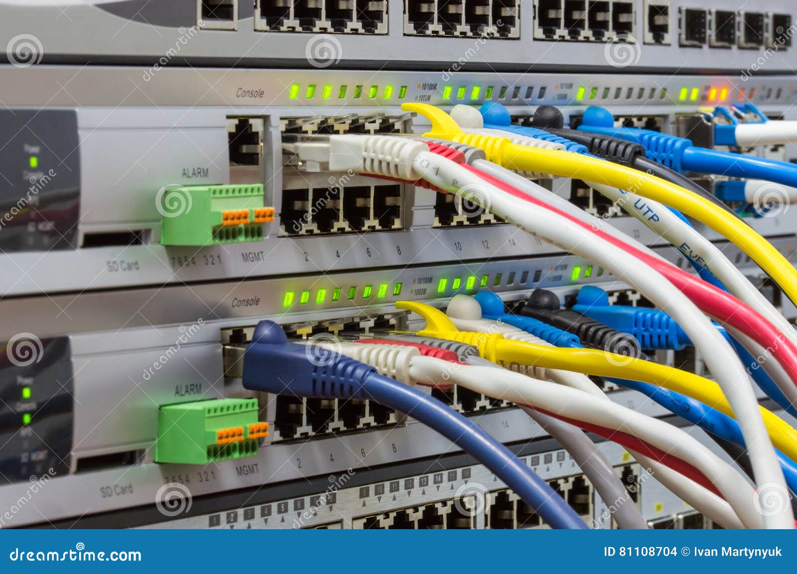 Telecommunications Rack With Patch Panel And Telephone Distribution ...