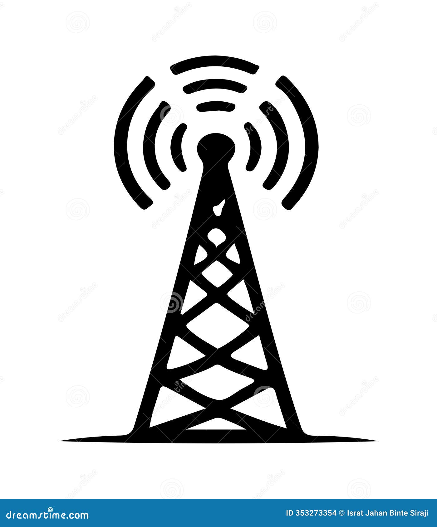 Telecommunications Signal Transmitter WiFi Tower Logo Vector Stock Illustration - Illustration ...