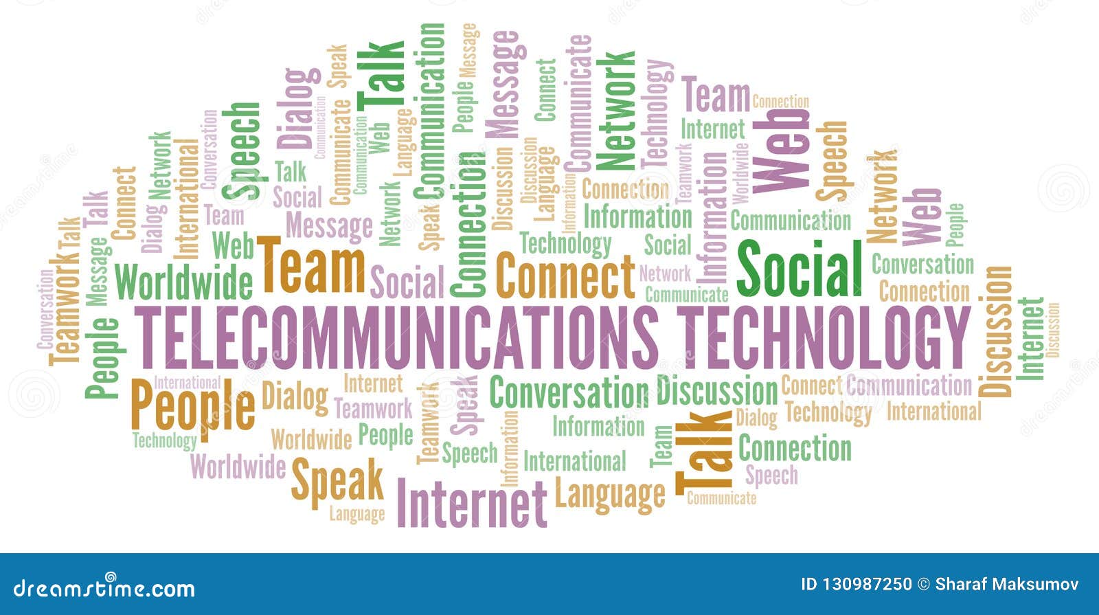 Telecommunications Technology Word Cloud. Stock Illustration ...