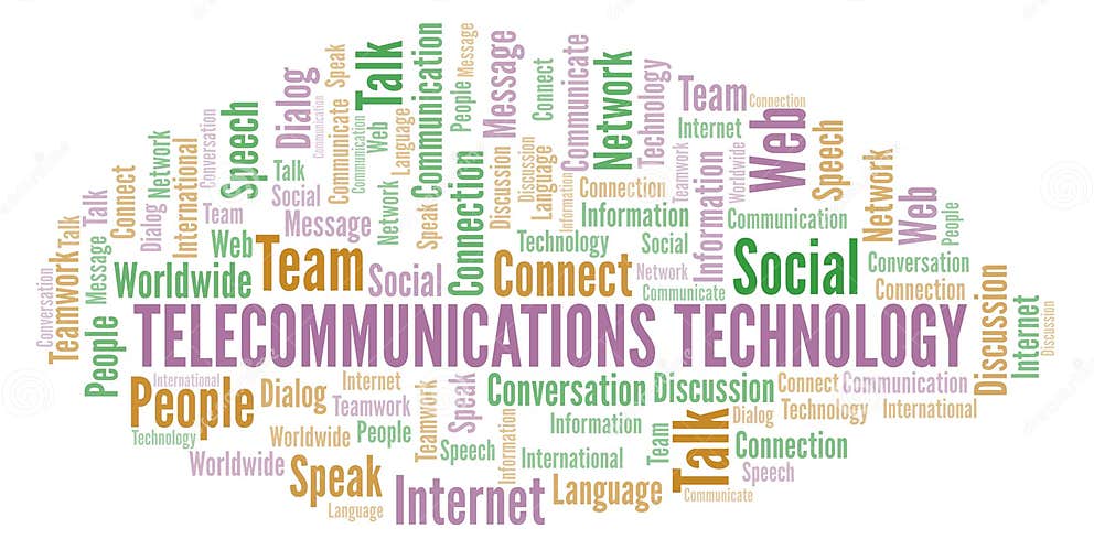 Telecommunications Technology Word Cloud. Stock Illustration ...