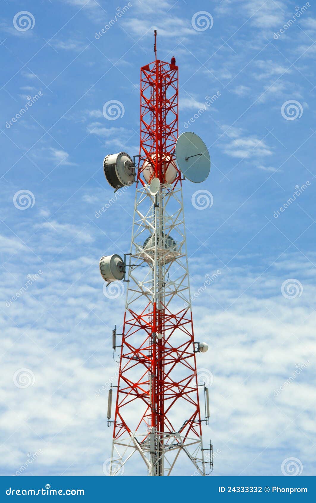 Telecommunications tower stock photo. Image of network - 24333332