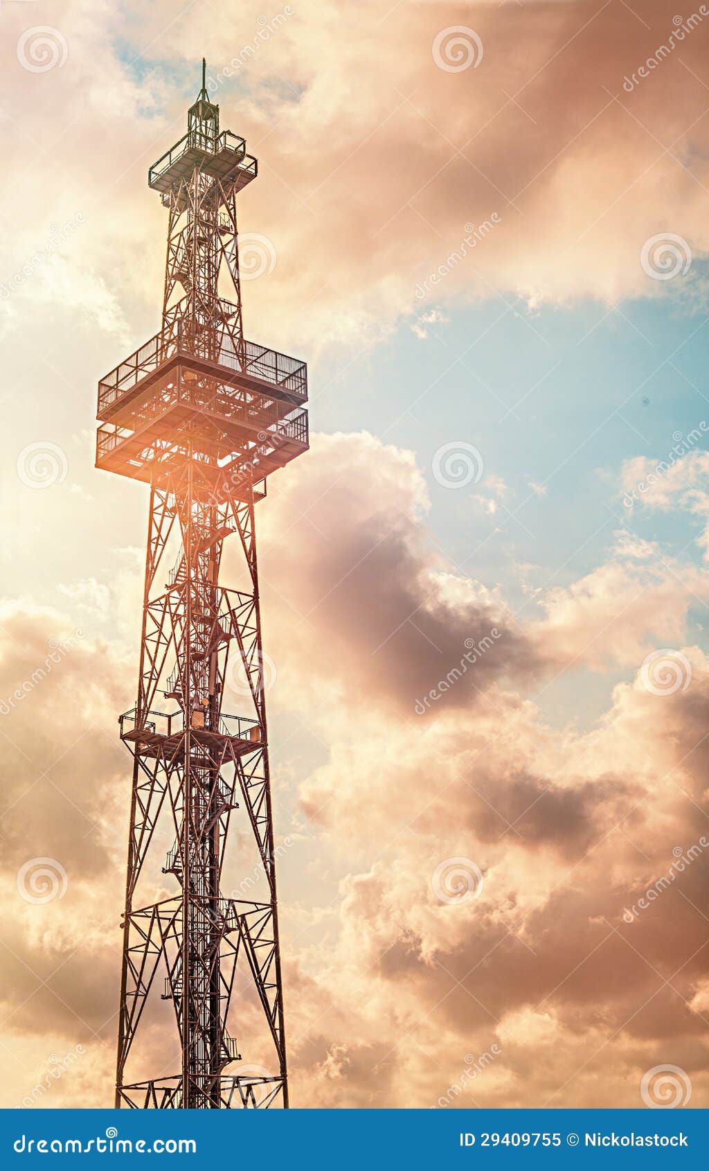 Telecommunications tower stock image. Image of modern - 29409755