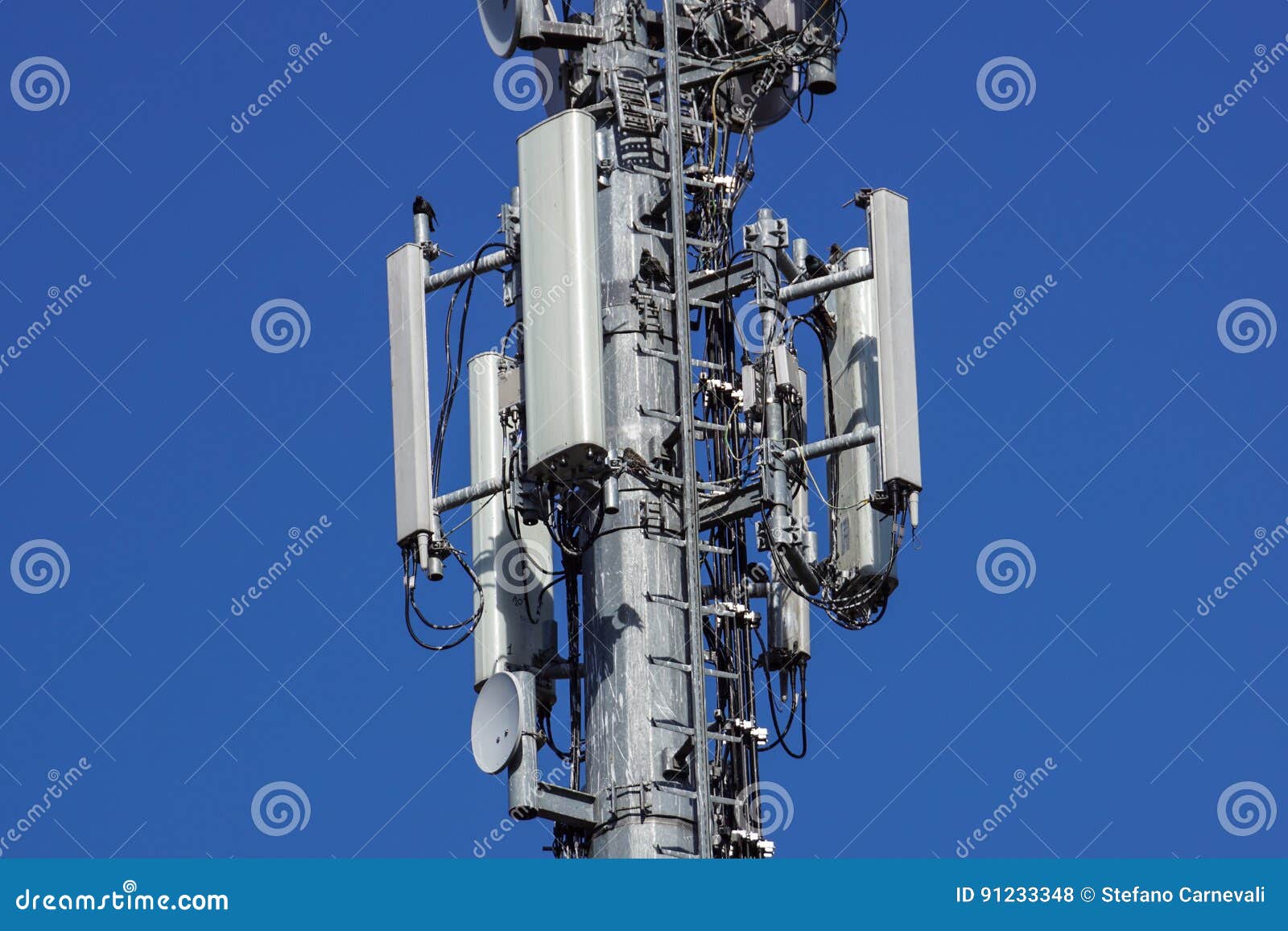 Telecommunications Tower Antenna Cells for Mobile Communications. Stock ...
