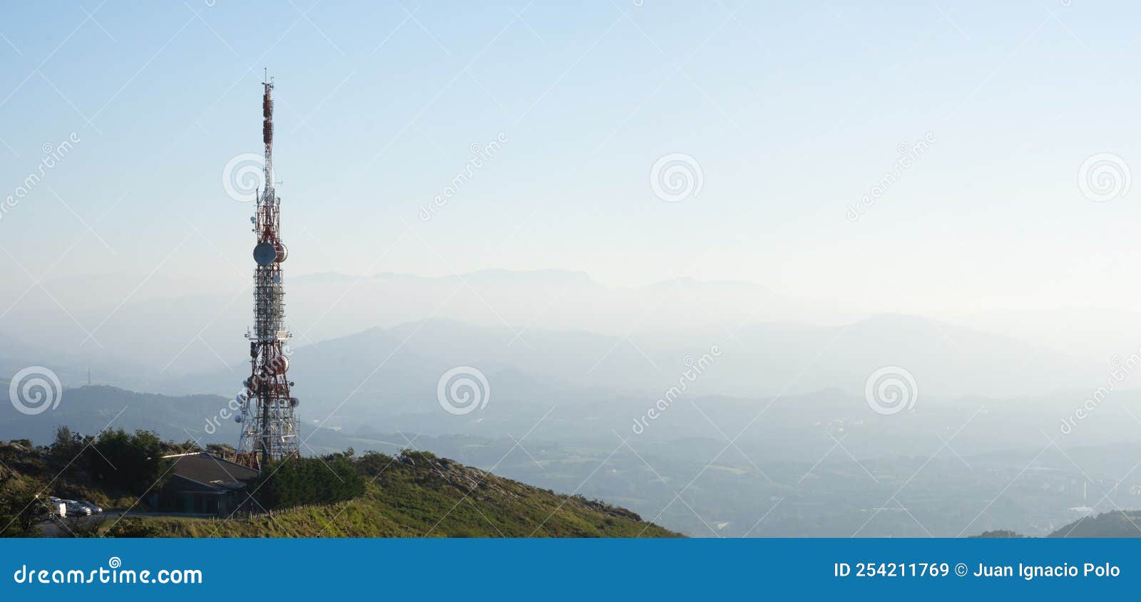 Telecommunications Tower with Antennas for Wireless Communications with ...