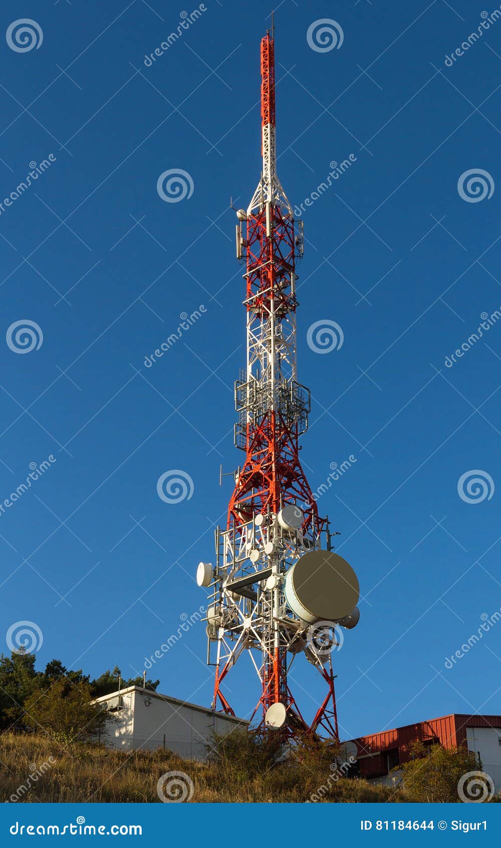 Telecommunications Tower stock photo. Image of broadcasting - 81184644