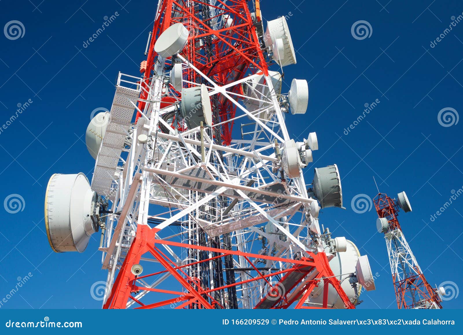 Telecommunications Towers View Stock Image - Image of closeup ...