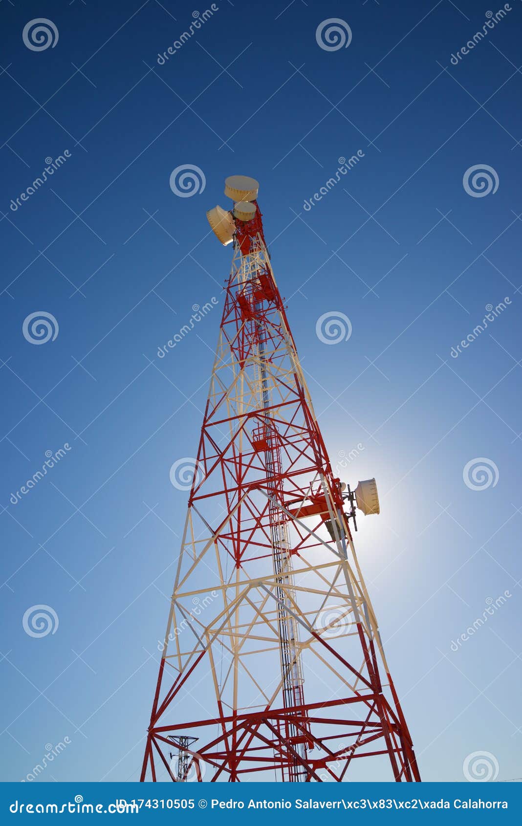 Telecommunications Tower View Stock Image - Image of communications ...