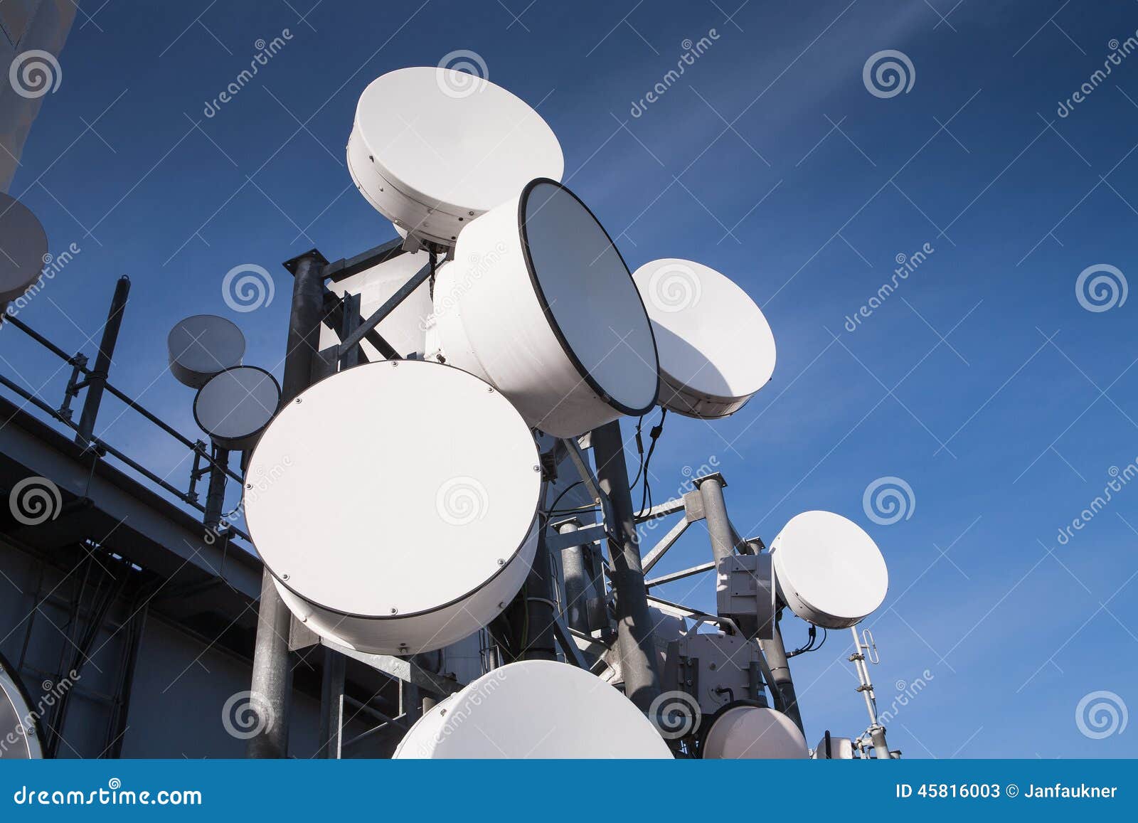 Telecommunications tower stock image. Image of receiver - 45816003